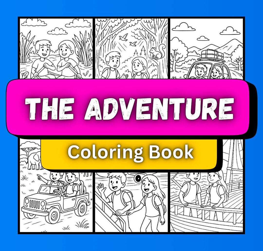 Adventure Coloring Book for Kids: Storytelling Pages (instant PDF ...