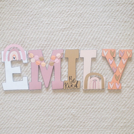 Boho Rainbow Nursery Custom Wood Letters by LiveLaughScrap | Catch My Party