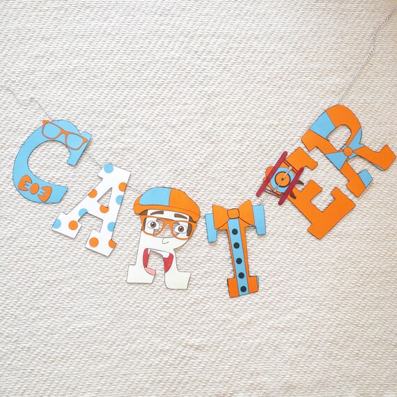 Blippi Custom Name Banner by LiveLaughScrap | Catch My Party