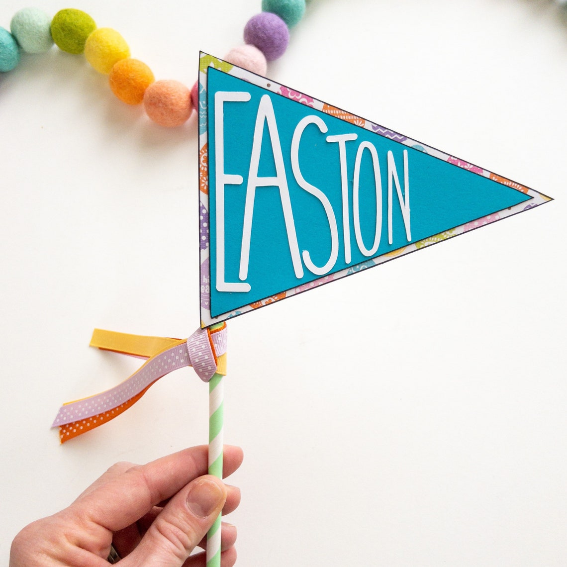 Easter Basket Name Pennant Flag - Etsy