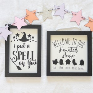 Personalized Family Halloween I Put a Spell on You Wood Signs - Etsy