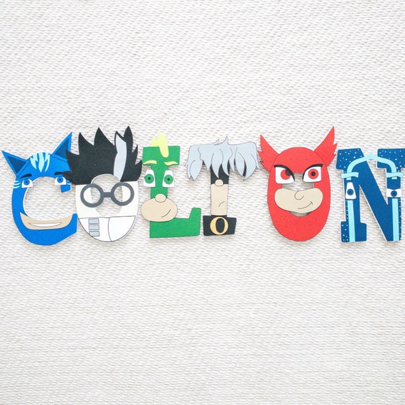 PJ Masks Custom Wood Letters by LiveLaughScrap | Catch My Party