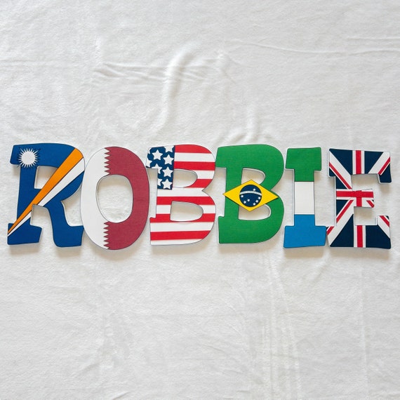 Country Flags Custom Wood Letters by LiveLaughScrap | Catch My Party