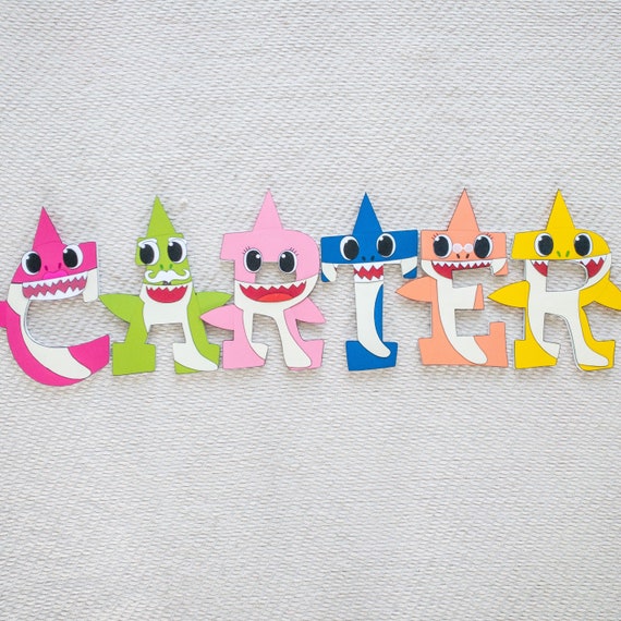 Baby Shark Custom Wood Letters by LiveLaughScrap | Catch My Party
