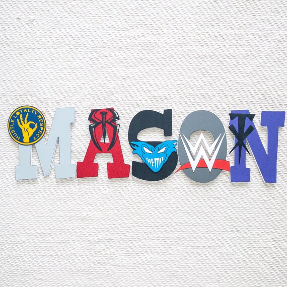 WWE Custom Wood Letters by LiveLaughScrap | Catch My Party
