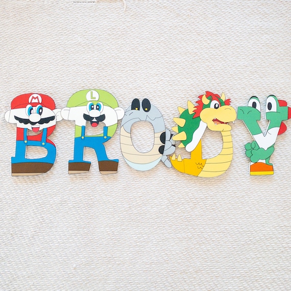 Super Mario Custom Wood Letters by LiveLaughScrap | Catch My Party