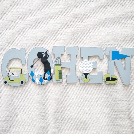 Golf Themed Custom Wood Letters by LiveLaughScrap | Catch My Party