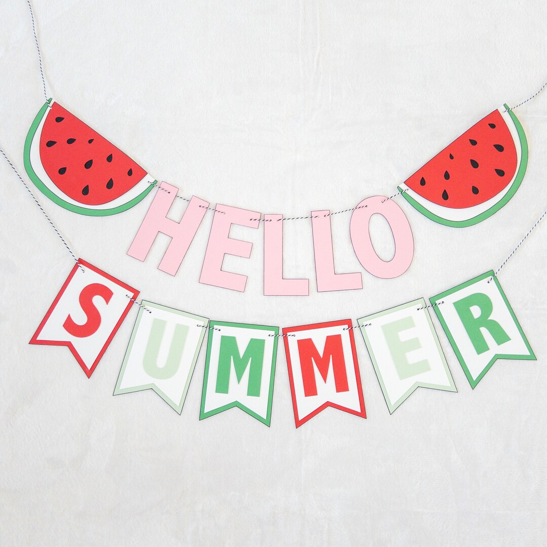 Hello Summer Paper Banner - Etsy
