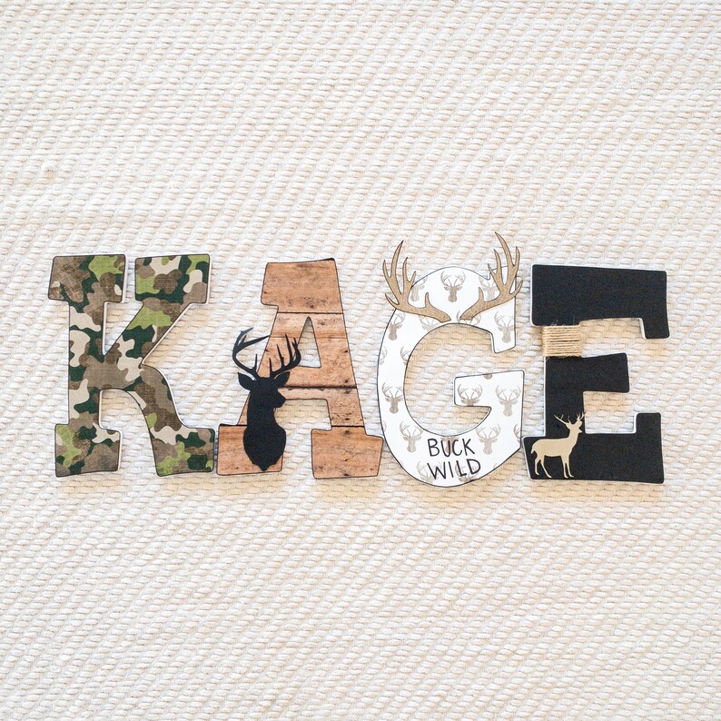 Hunting Camo Custom Wood Letters - Etsy