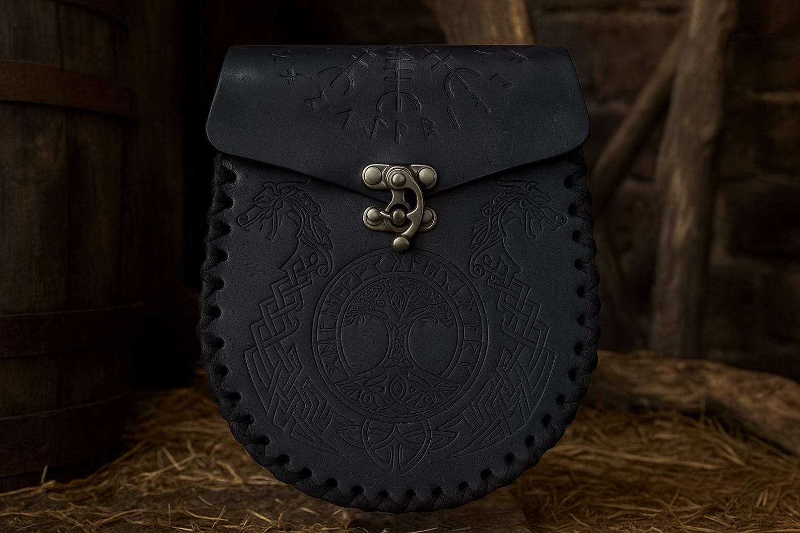 Medieval Renaissance Bag, Viking Pirate Dragon Bag, Steampunk Belt Bag ...