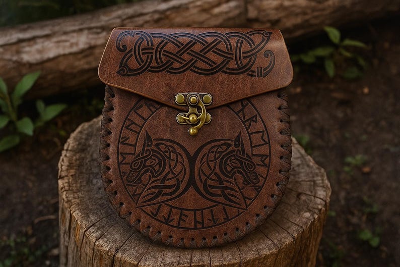 Medieval Renaissance Bag, Viking Pirate Dragon Bag, Steampunk Belt Bag ...