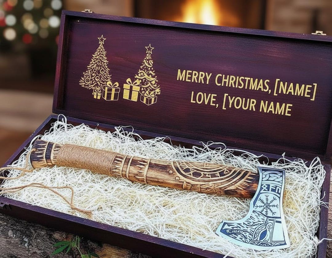 Handcrafted Engraved Hatchet With Wood Handle | Decorative Axe With ...
