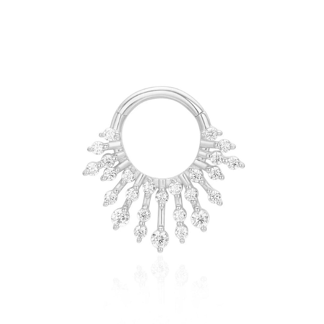 Summer Septum Clicker | Minimalist Daith Earring 16G | Moissanite ...