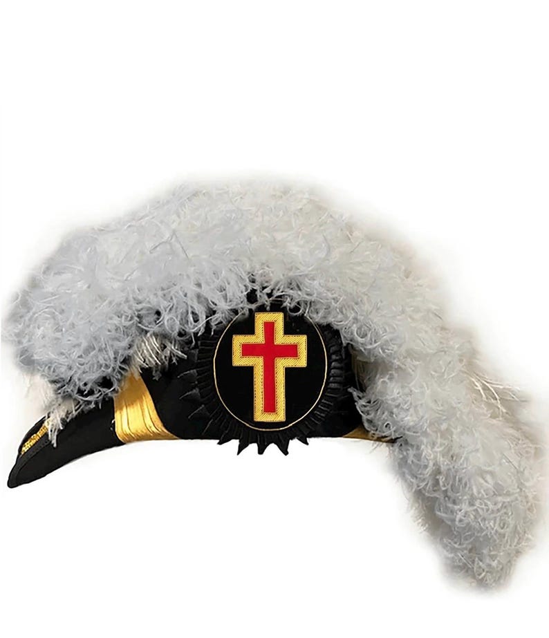 Knights Templar Chapeau – Eminent Commander Ceremonial Hat, All White ...