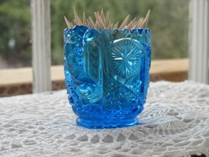 Imperial Glass Colonial Blue Toothpick Holder - Etsy