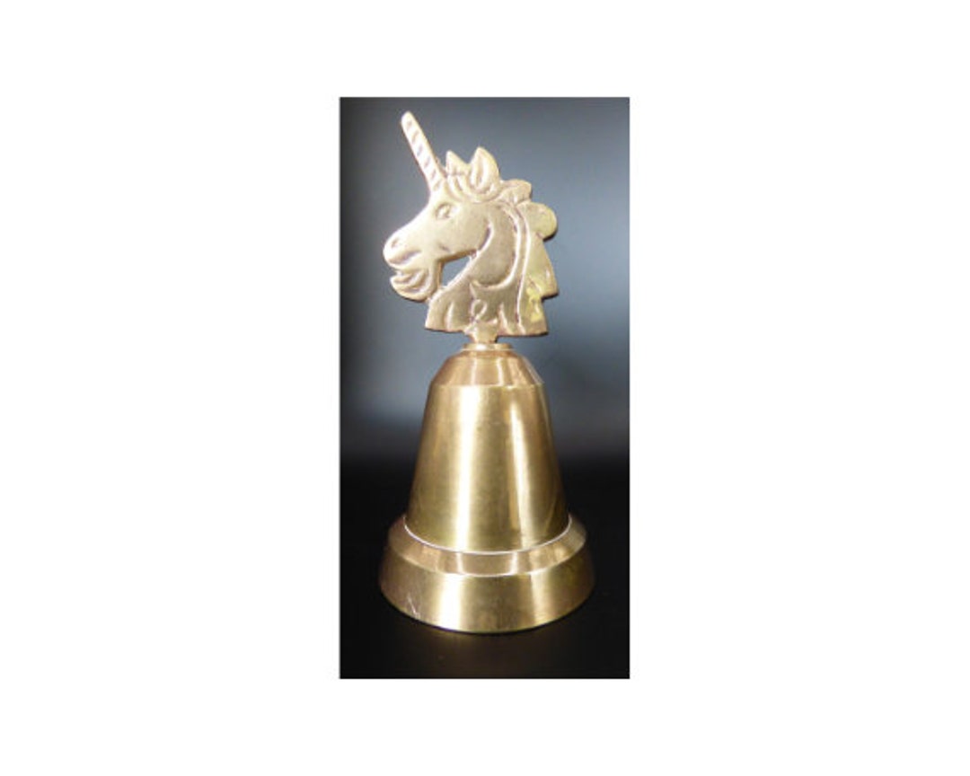Vintage Solid Brass Unicorn Head, Bell, Mythological Animal - Etsy