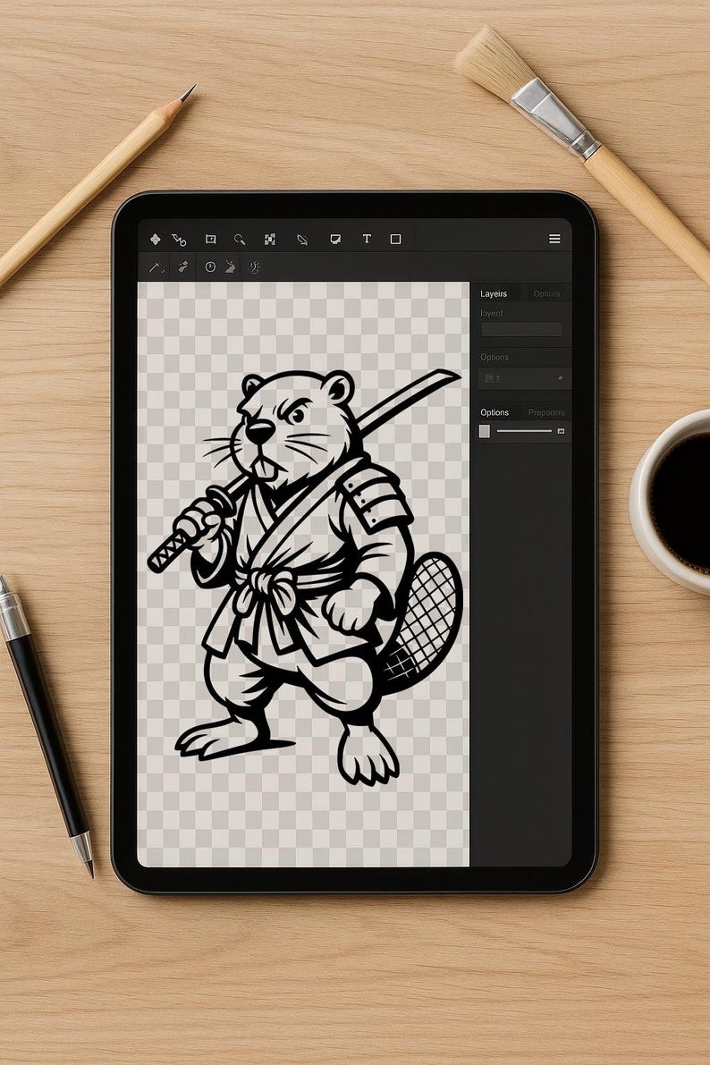 Samurai Beaver SVG PNG PDF – Warrior Beaver Clipart, Japanese Samurai ...