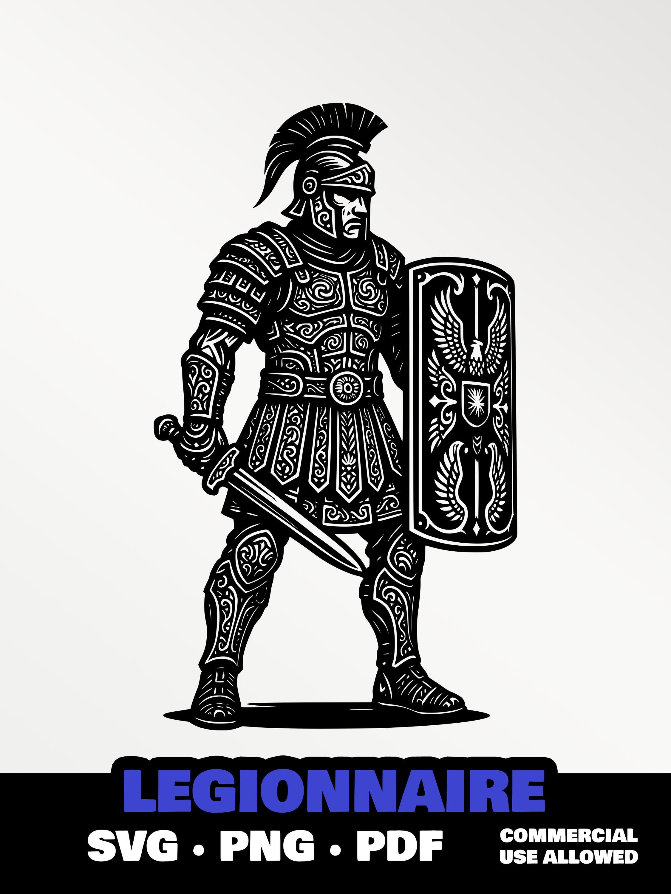 Roman Legionnaire SVG PNG PDF – Ancient Warrior Soldier Clipart ...