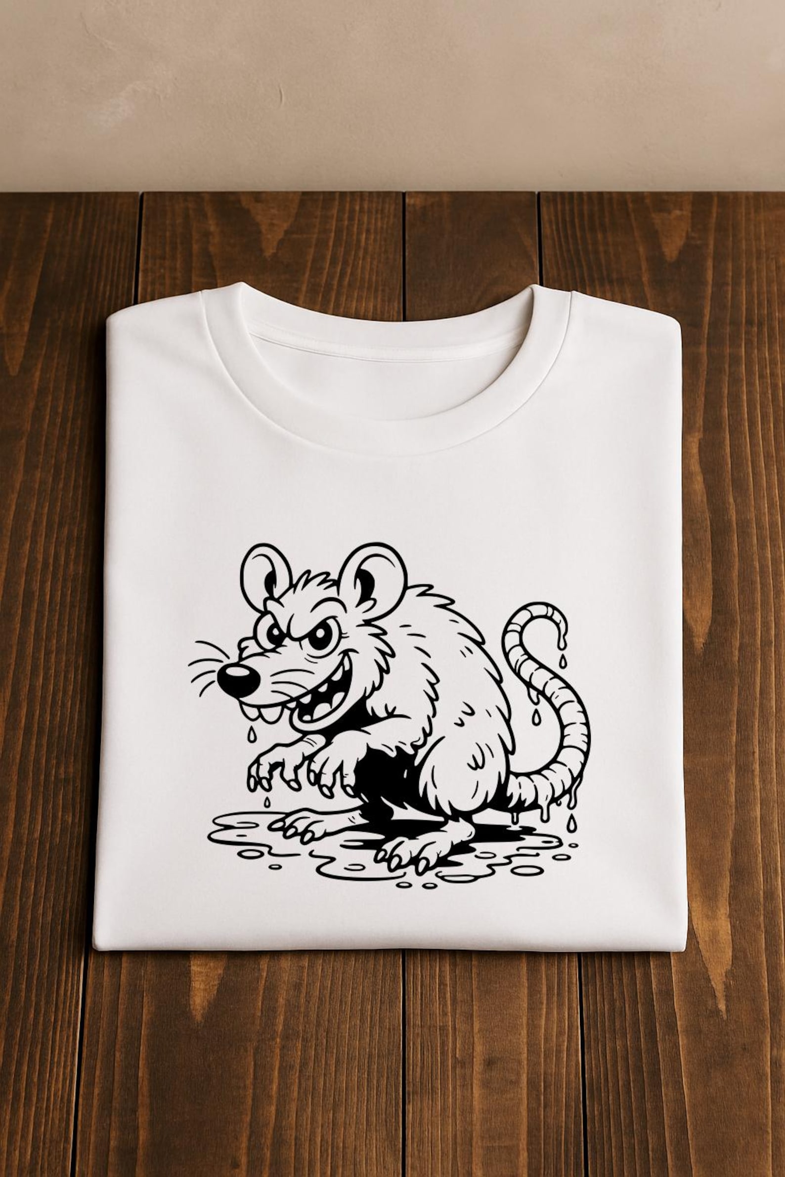 Sewer Rat SVG PNG PDF | Dirty Sewer Rat Cartoon Clipart | Black & White ...