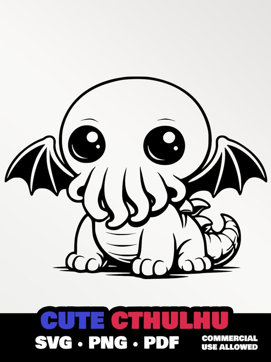 Cute Cthulhu Clipart – Lovecraft Horror Baby Monster SVG PNG PDF ...