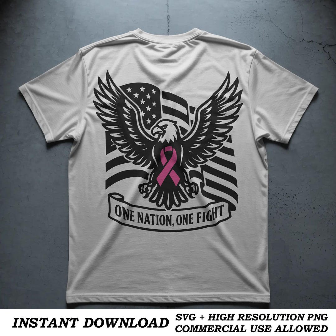 Breast Cancer Awareness Eagle PNG SVG | One Nation One Fight | American ...