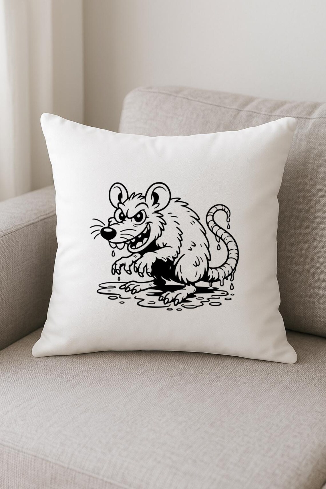Sewer Rat SVG PNG PDF | Dirty Sewer Rat Cartoon Clipart | Black & White ...