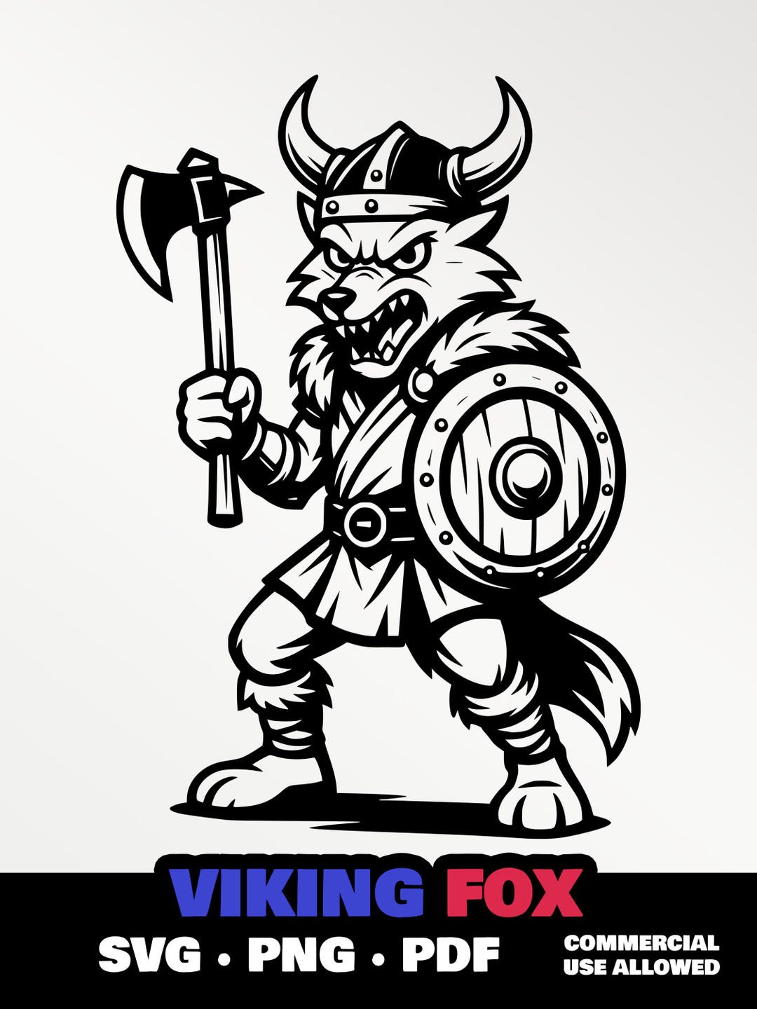 Viking Fox SVG PNG PDF Clipart | Norse Viking Animal Warrior ...