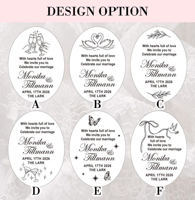 Custom Oval Lace Invitation Card, Personalized Wedding Invites, Elegant ...