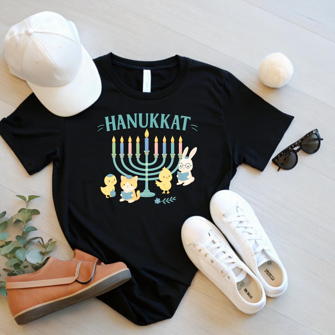 Hanukkah Animal Menorah T-shirt, Jewish Holiday Shirt, Festival of ...