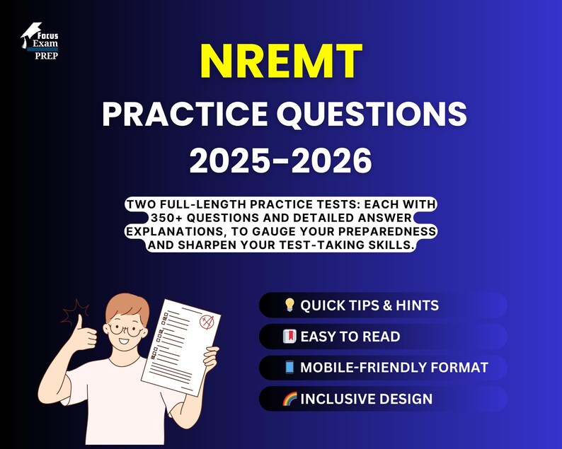NREMT Practice Questions 2025-2026 | EMT Certification Exam | Test Prep ...