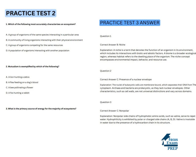 Praxis Biology (5236) Practice Questions 2026-2027 | Praxis Subject ...