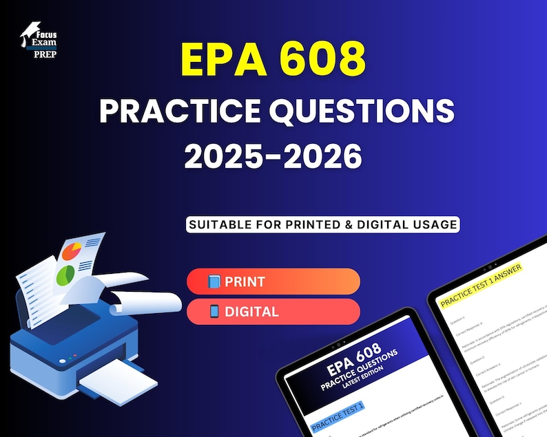 EPA 608 Practice Questions 2025-2026 | Pass the HVAC Refrigerant ...