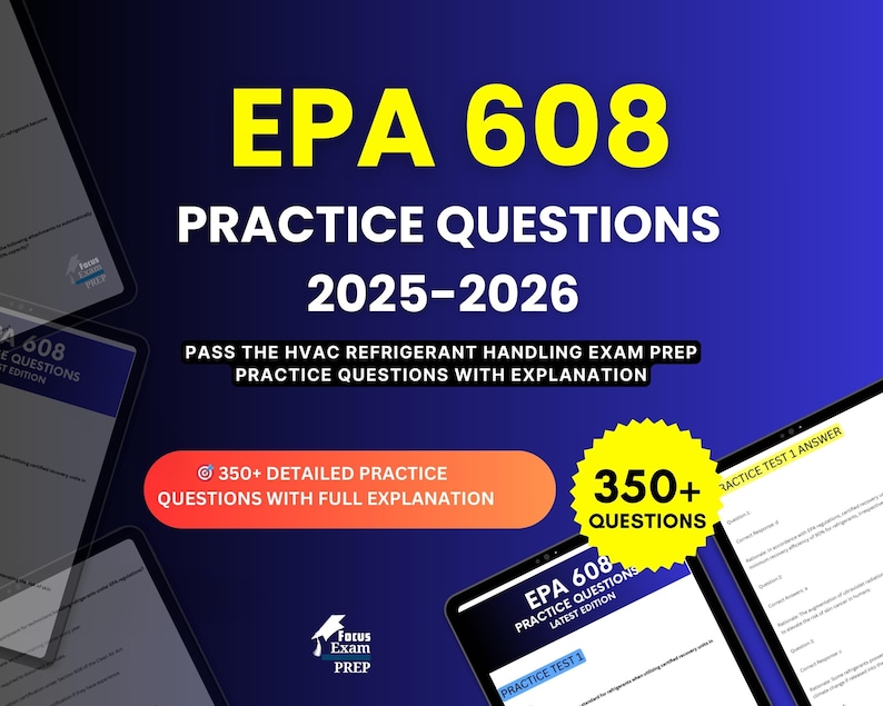 EPA 608 Practice Questions 2025-2026 | Pass the HVAC Refrigerant ...