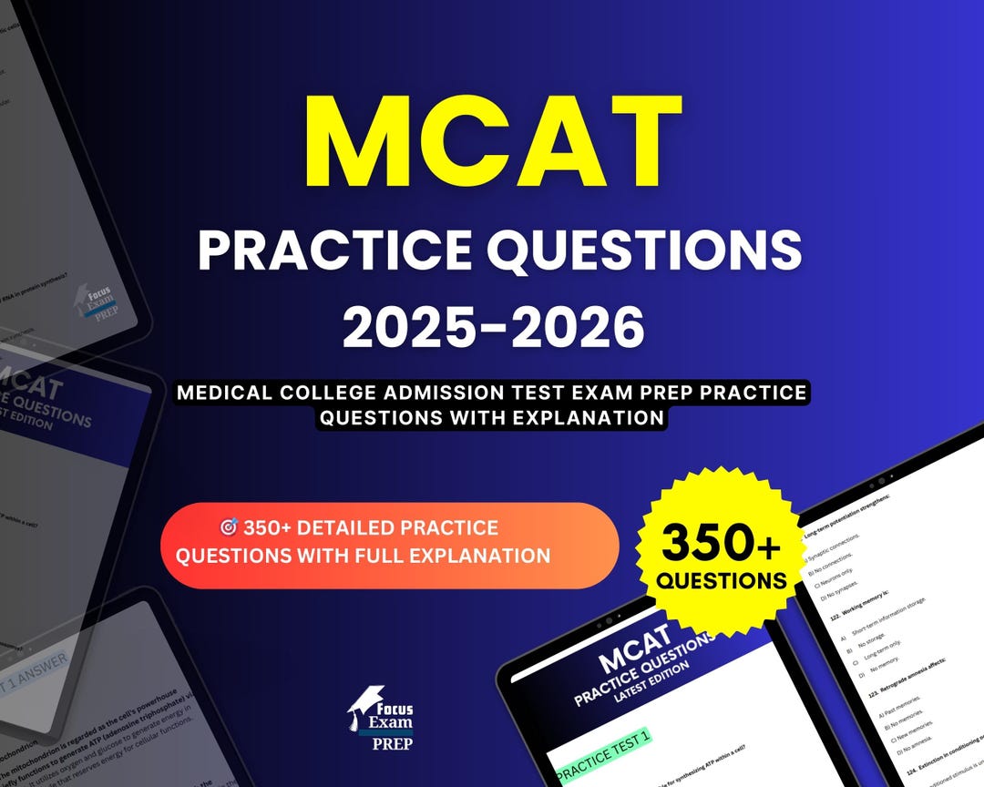 MCAT Practice Questions 2025-2026 | Medical College Admission Test ...