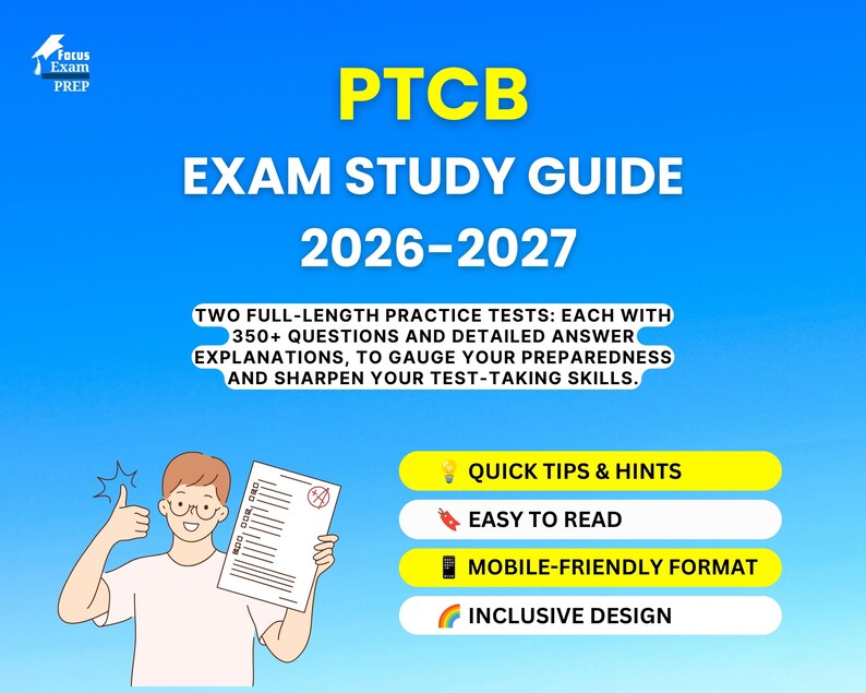 PTCB Exam Study Guide 2026-2027 - Examen de certification de technicien ...