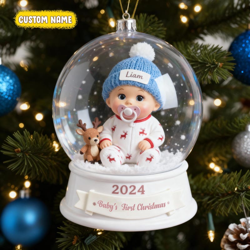 Baby First Xmas Snow Globe - Etsy Canada