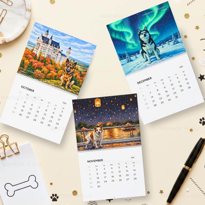 2026 Funny Pooping Dog World Tour Calendar – Impasto Art Gag Gift for ...