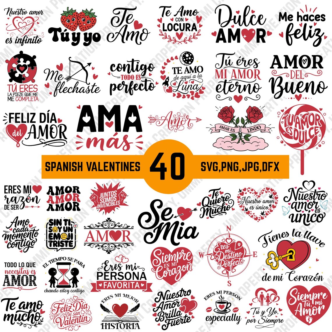 40 Spanish Valentines Day Svg Bundle: Love Spanish Phrases Svg Png ...