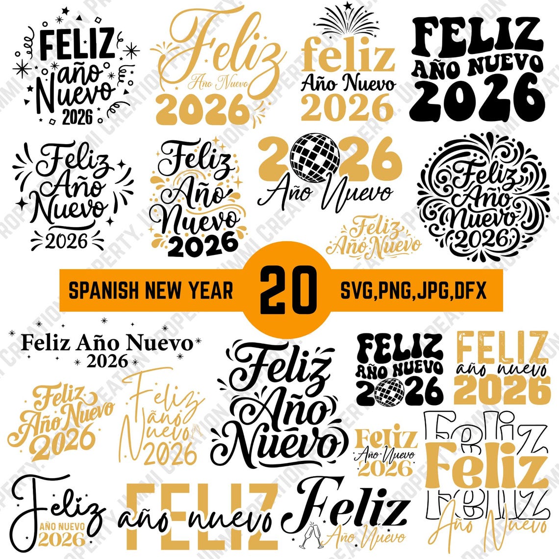 Spanish Feliz Ano Nuevo 2026 SVG Bundle: New Years Eve, Shirt Svg for ...