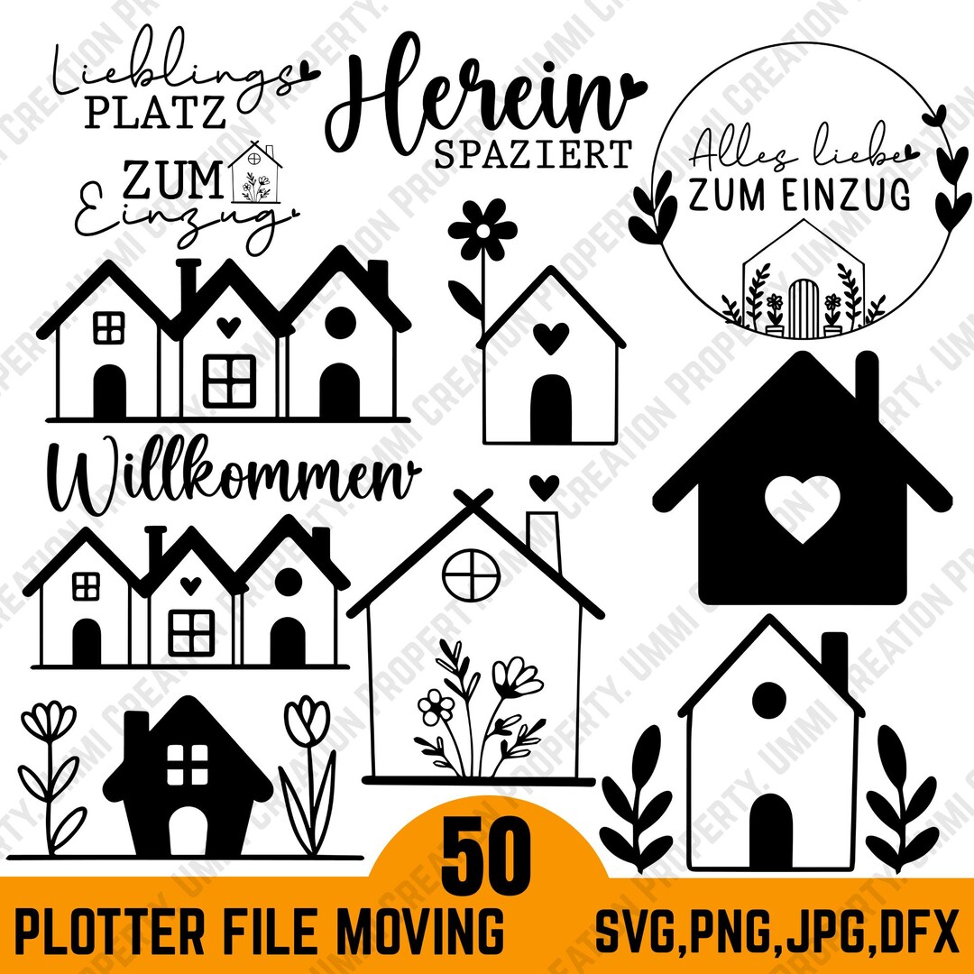 German Plotter File Moving SVG Bundle: Moving Svg, House Laser File ...