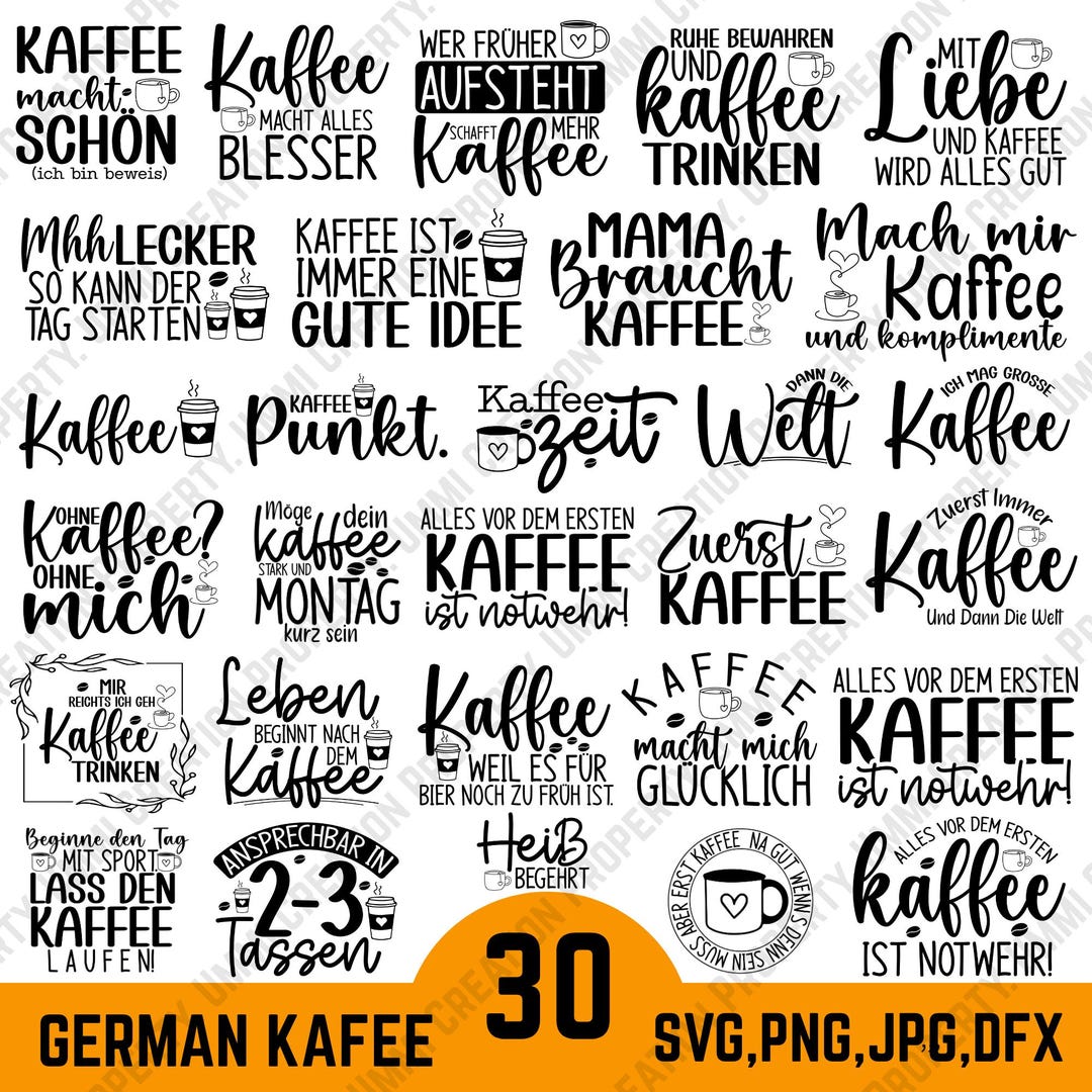 German Kaffee Quotes SVG: German Coffee Saying SVG, Coffee Cup Svg ...
