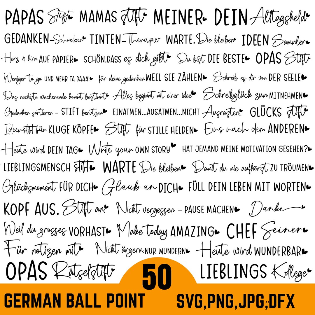 German Ballpoint Pen Laser Engraving - Ballpoint Sayings SVG, Laser ...
