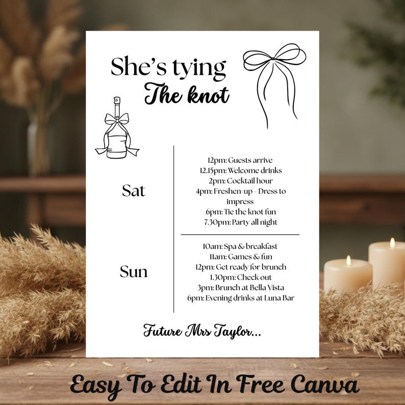 Editable Hen Party Invitation Template, Printable Bachelorette Weekend ...