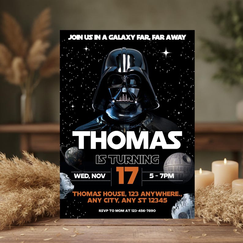 Galaxy Space Birthday Invitation Printable Star Themed Kids Party ...