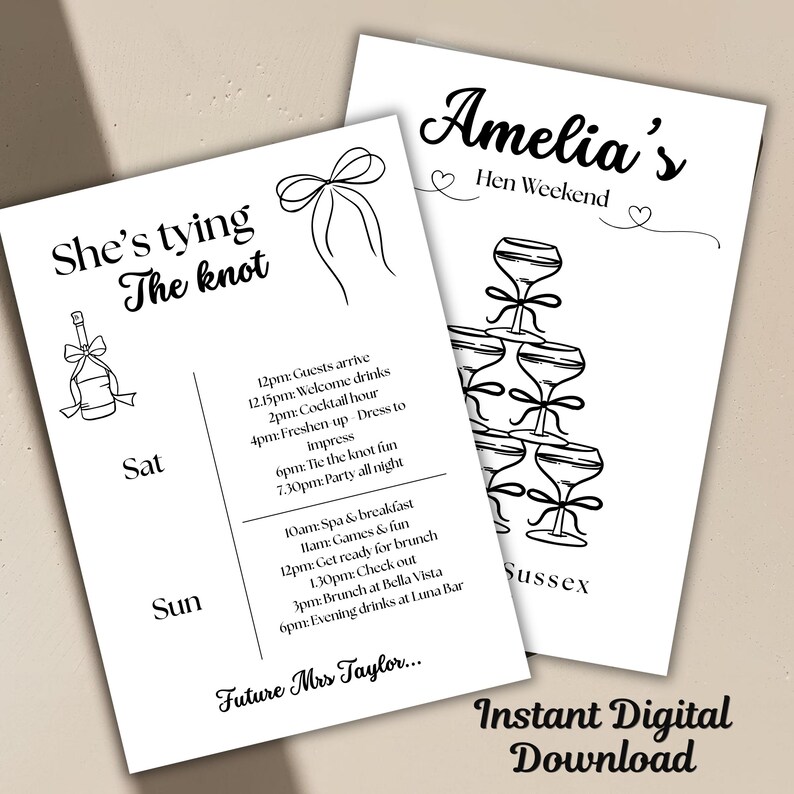 Editable Hen Party Invitation Template, Printable Bachelorette Weekend ...