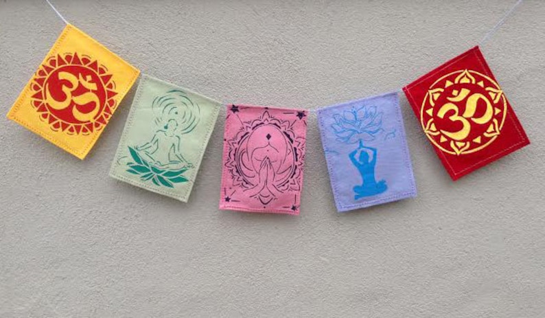 Yoga Prayer Flags. Meditation Prayer Flags. - Etsy
