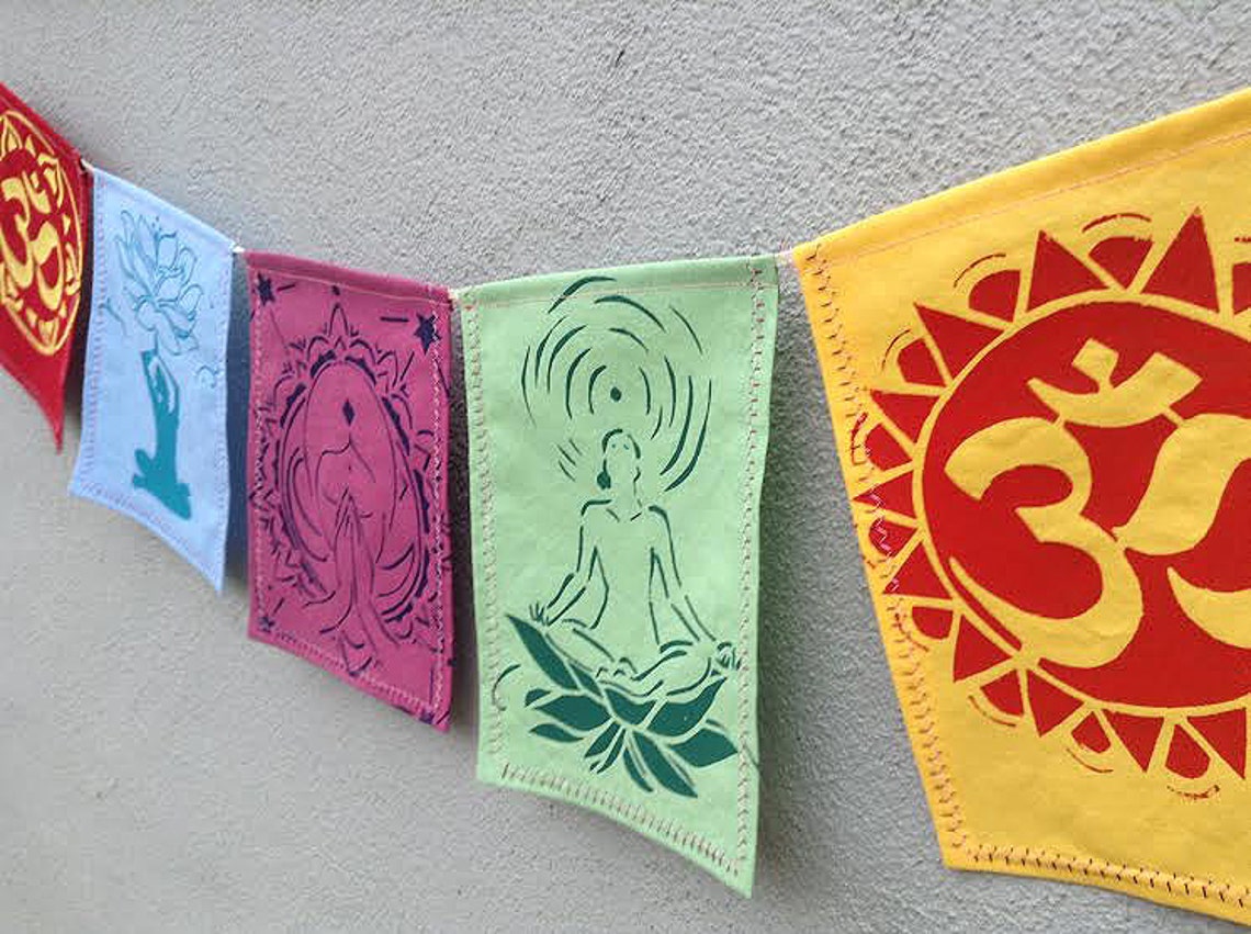 Yoga Prayer Flags. Meditation Prayer Flags. - Etsy