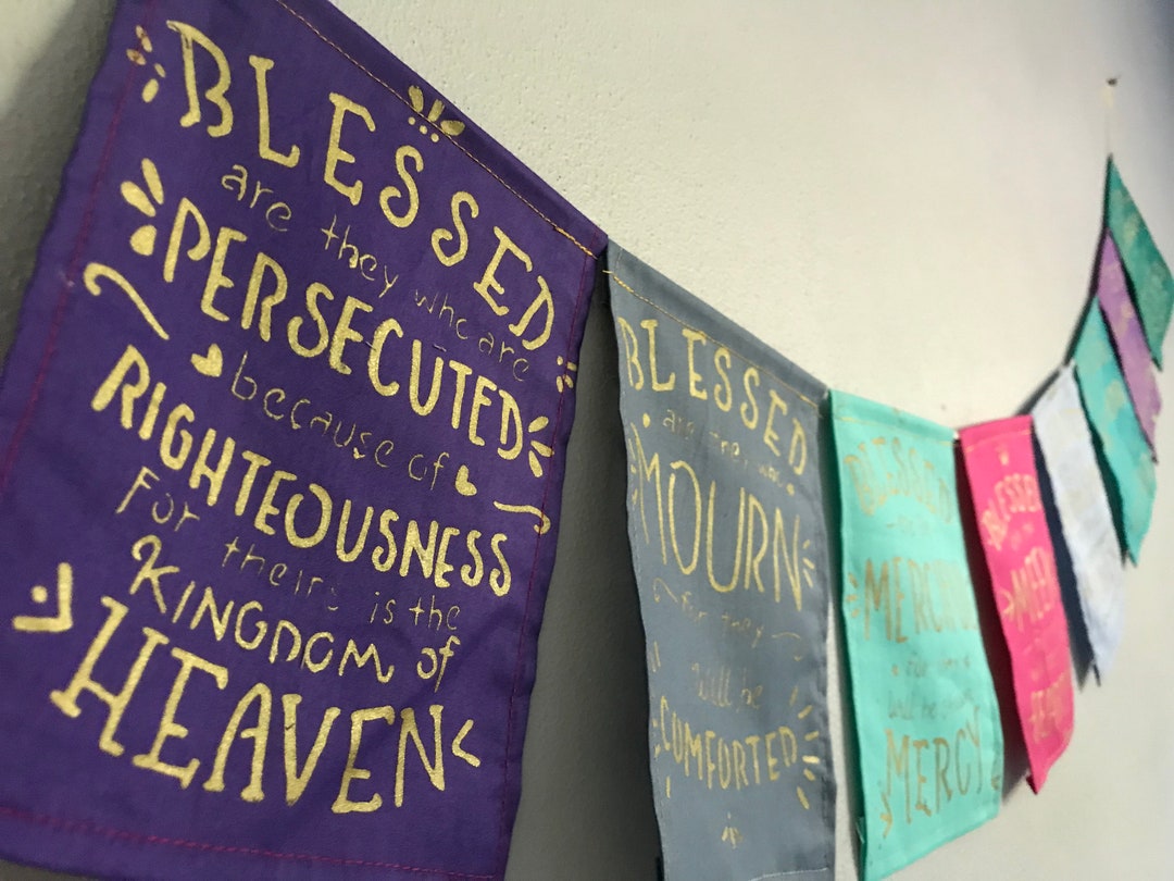 Beatitudes Prayer Flag Set. 8 Beatitudes Blessing Prayer Flags - Etsy