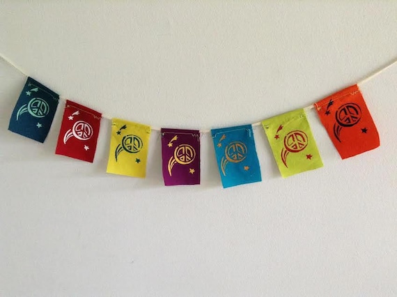 Mini Peace Prayer Flags. MINI Prayer Flag Travel Set. | Etsy India