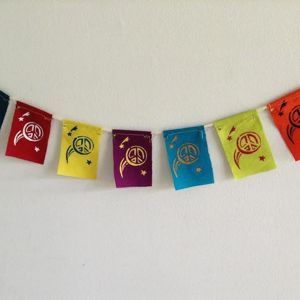 Peace Prayer Flags - Etsy